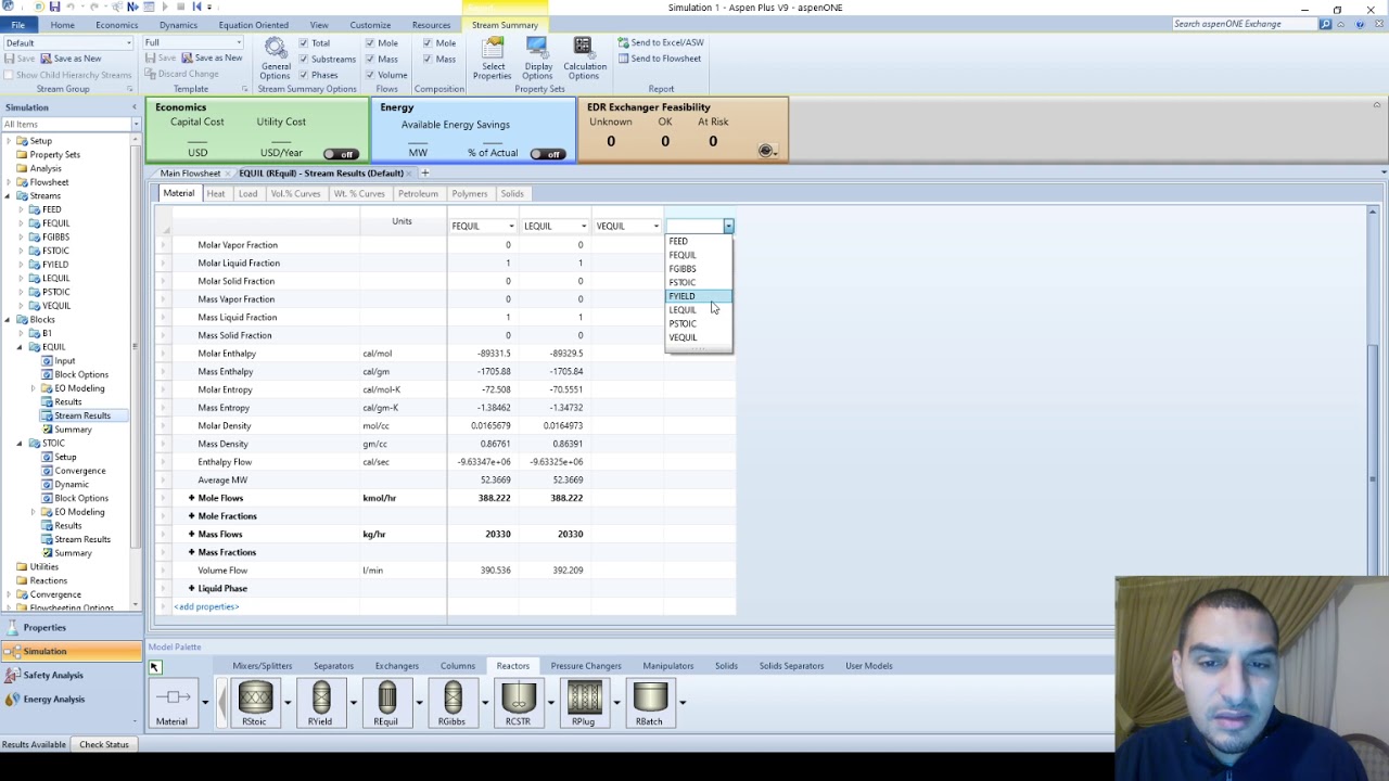 Aspen Plus in English | Part 2 | 24 - Ideal Reactors - 3 Equilibrium ...