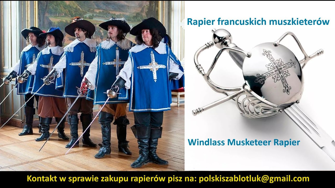 Rapier muszkieterów francuskich - Windlass Musketeer Rapier - YouTube