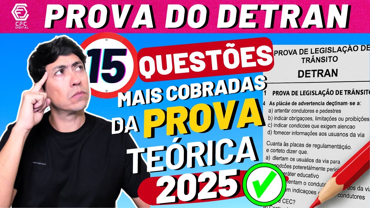 LEGISLAÇÃO DE TRÂNSITO - SIMULADO DE 15 QUESTÕES DO DETRAN 2025 ...