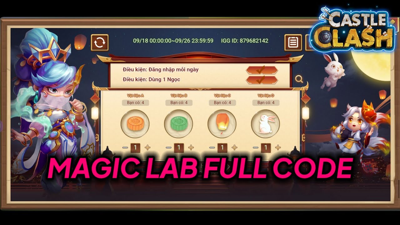 Castle Clash Magic Lab [Full Codes] 18 Sep 2024 - Thí Nghiệm Ma Thuật ...