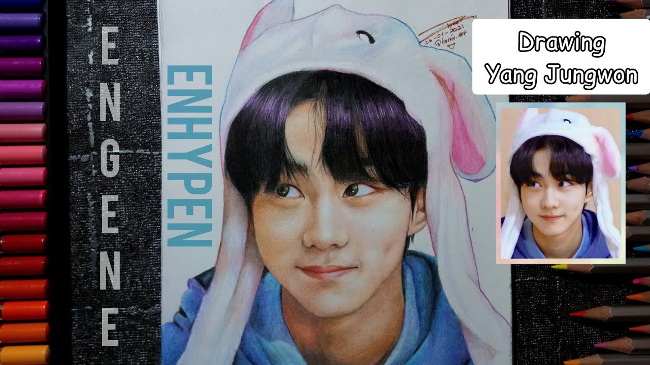 [Enhypen] Drawing Jungwon Enhypen - Menggambar Jungwon Enhypen - Speed ...