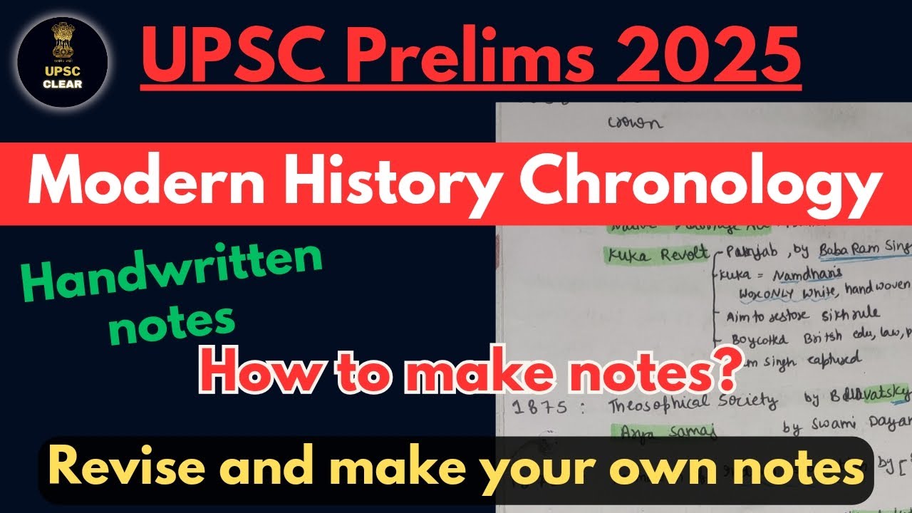 Modern History Chronology for UPSC | How to make notes? | How to do ...