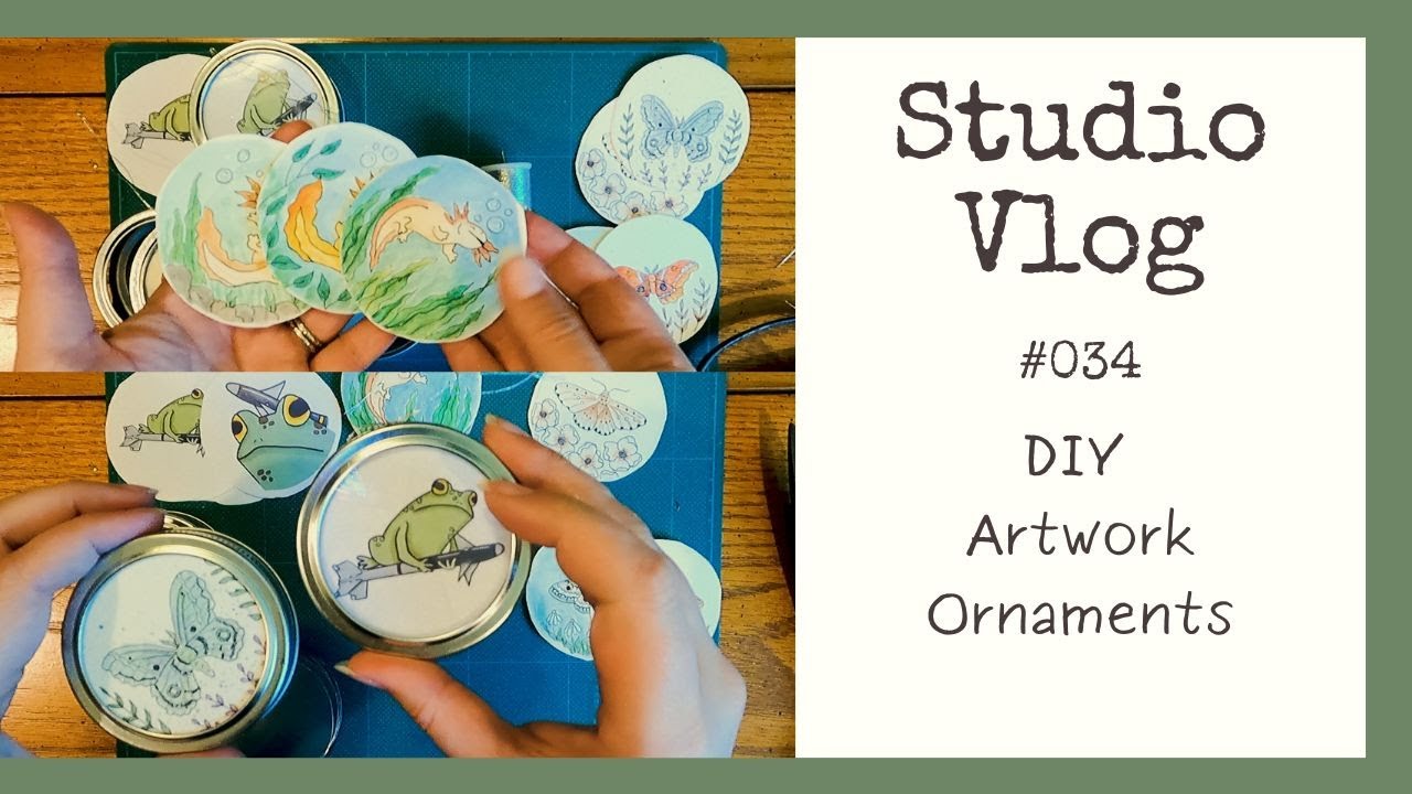 Studio Vlog #034 / Making Art Ornaments / Cottagecore, Goblincore ...