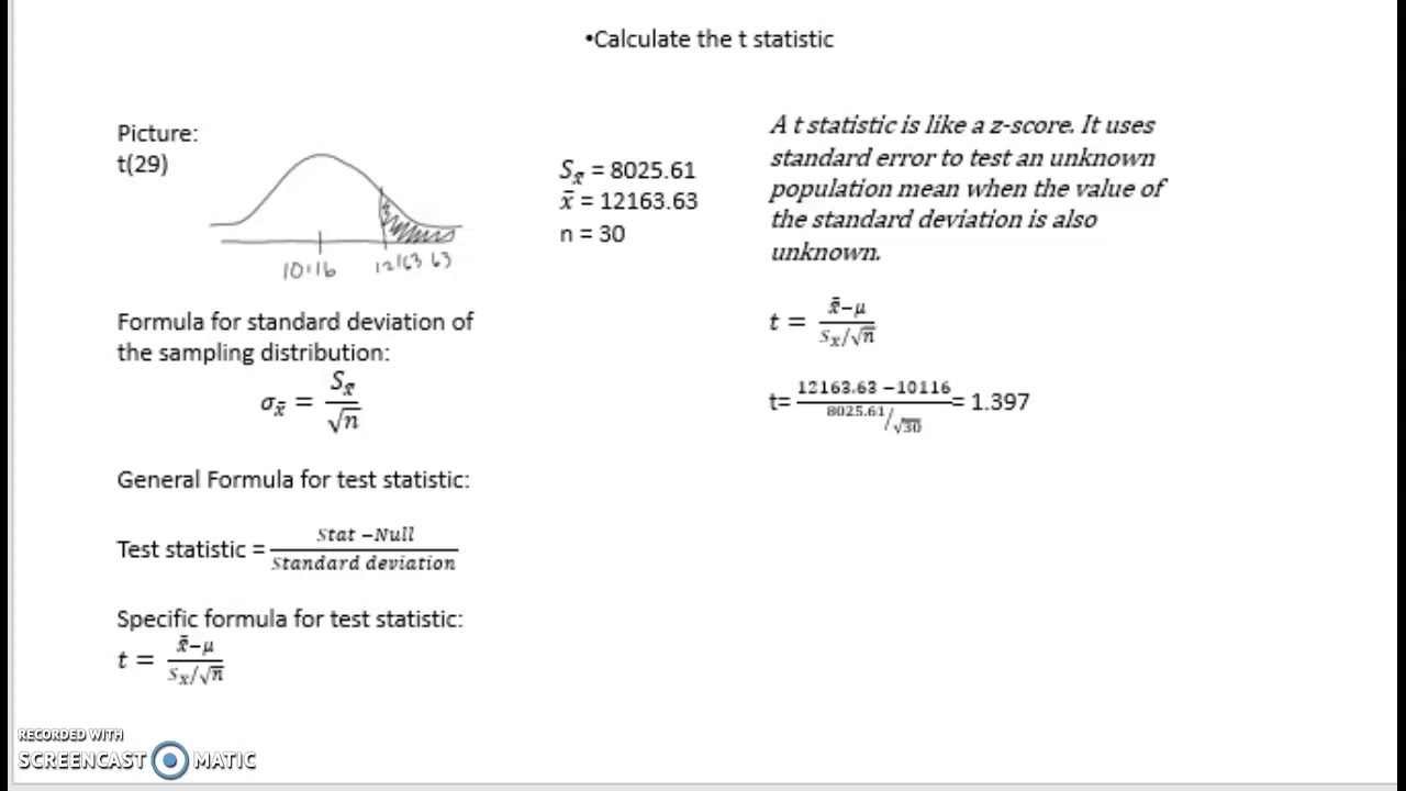 Calculate The T Statistic YouTube Calculate The T Statistic YouTube