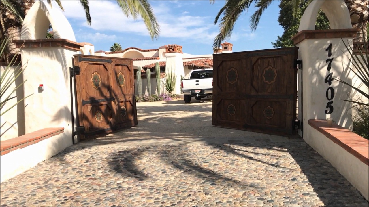 Hand Carved Wood Automatic Driveway Gate - Rancho Santa Fe, California ...