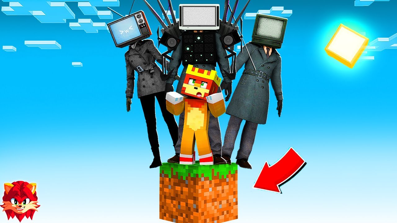 SOBREVIVÍ en UN SOLO BLOQUE de TV MAN en MINECRAFT 😱💥 - YouTube