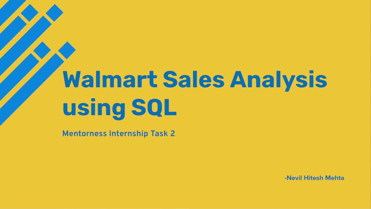 Analysis of Walmart Dataset using SQL - YouTube