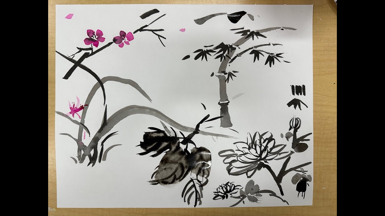 Draw the 4 noble plants of China with Ms. Lan. - YouTube