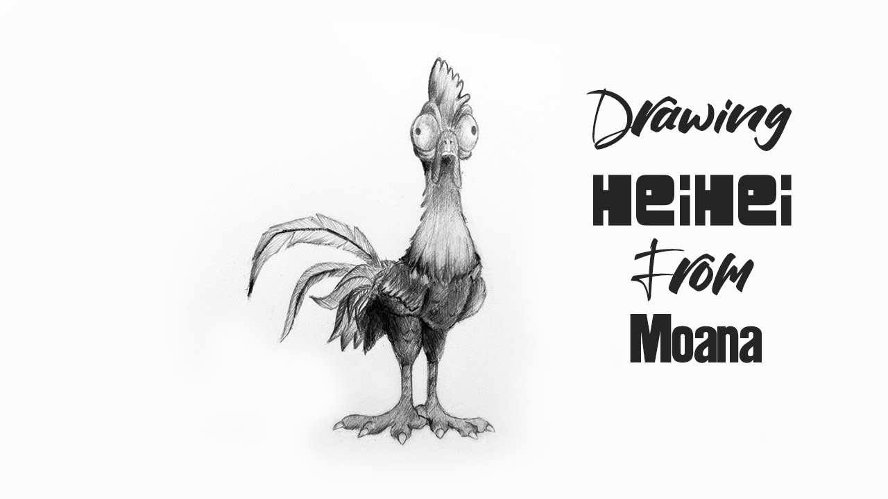 Pencil Drawing Hei Hei | from Disney Movie Moana | Time lapse. - YouTube