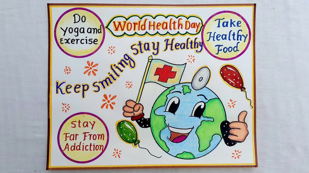World Health Day Drawing Easy Steps//How to Draw Health Day Poster ...