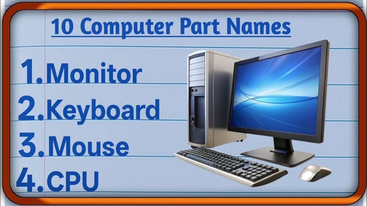 10 Computer Parts Name in English | Computer Parts Name | Name of ...