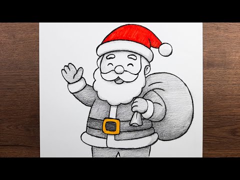 Hediye veren Noel baba nasıl çizilir - Adım adım kolay yılbaşı resmi çizimi 2026