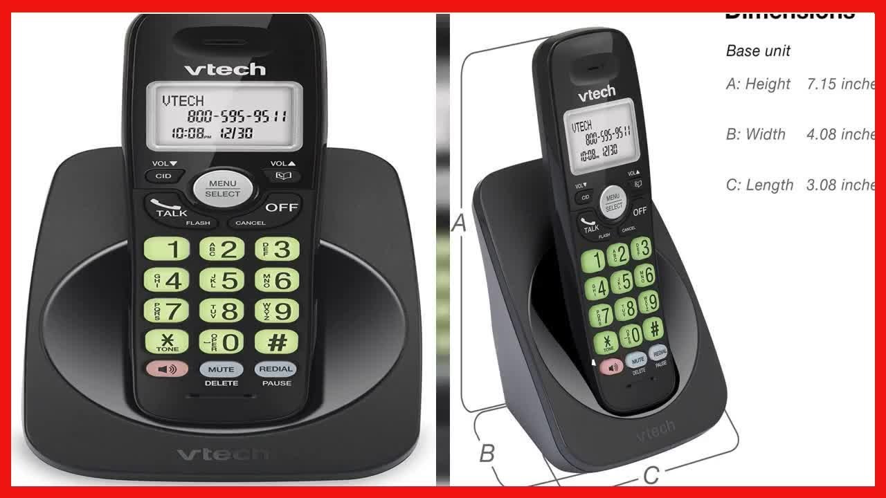VTech VG101 11 DECT 6 0 Cordless Phone for Home, Blue White Backlit ...