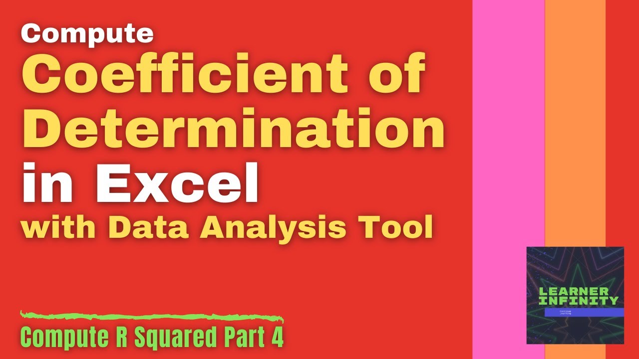 Compute Coefficient Of Determination In Excel With Data Analysis Tool YouTube Compute Coefficient Of Determination In Excel With Data Analysis Tool YouTube