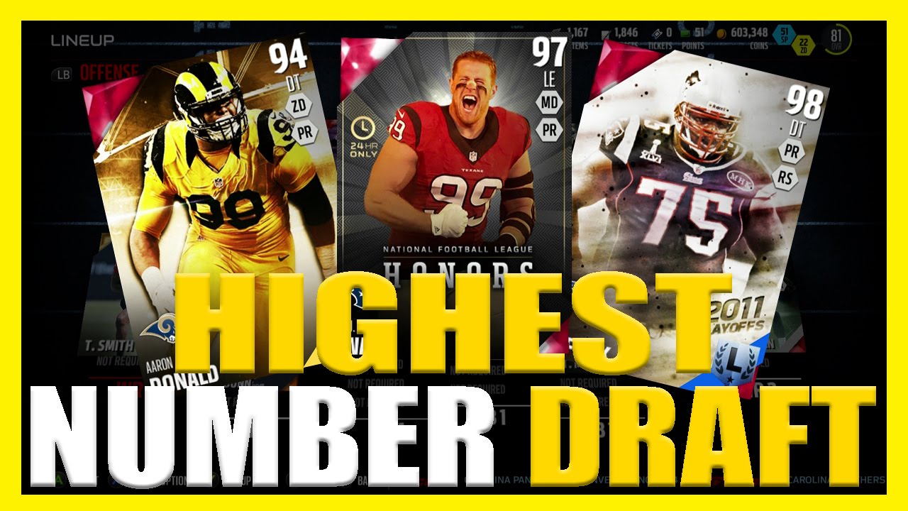 HIGHEST NUMBER DRAFT! - Madden 16 99 DISCARD DRAFT CHAMPS CHALLENGE ...