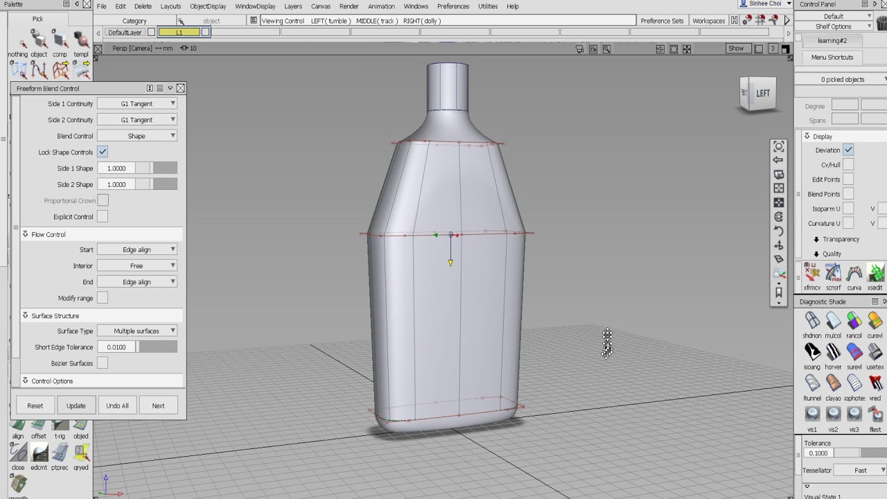 Alias Studio modeling - bottle 01 [sini] - YouTube