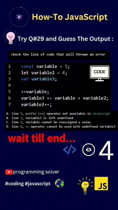 How To Code Javascript Q29 Try Solve And Guess The Output Shorts Coding Programming