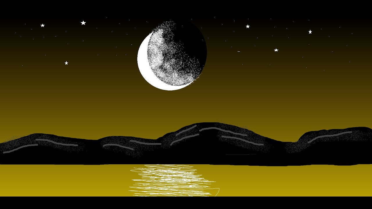 How to draw in ms paint | paint in computer| moon drawings - YouTube