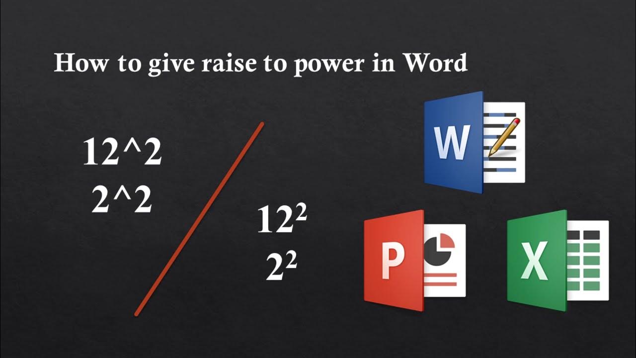 How to give Raise to power in Word PowerPoint - YouTube