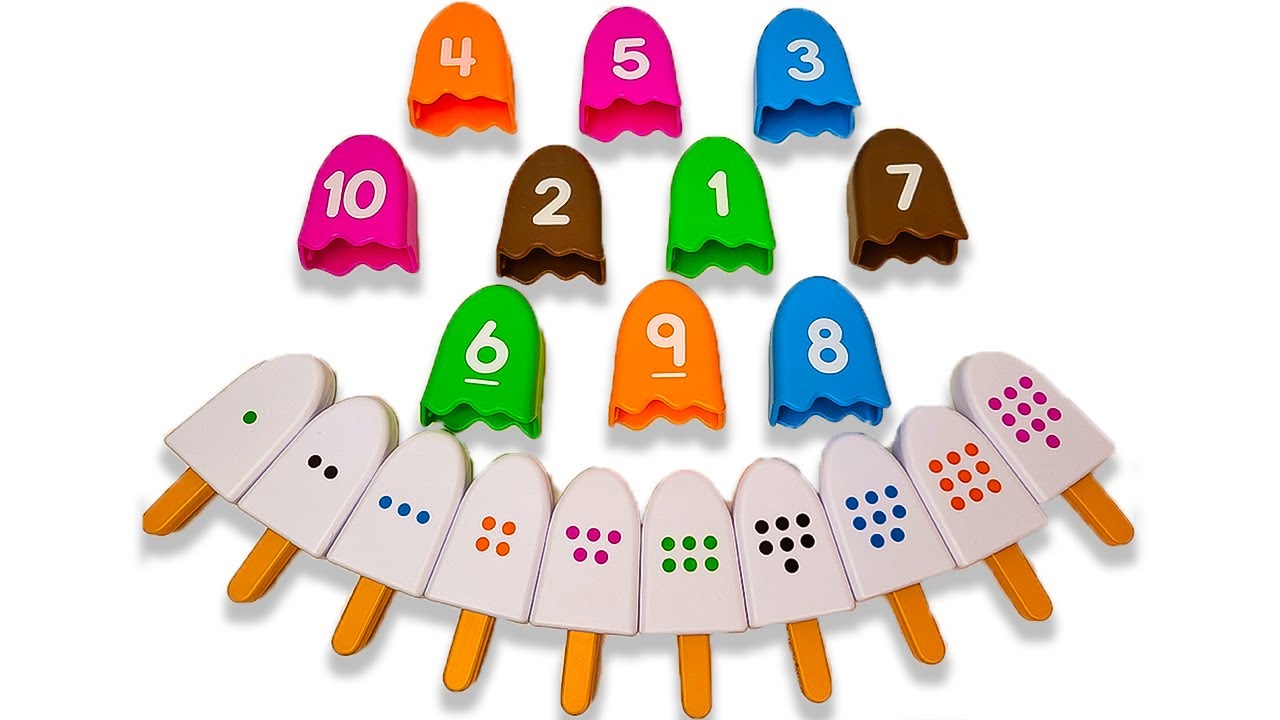 Best Learn Numbers, Colors and Shapes with Ice Cream Toys | Preschool ...