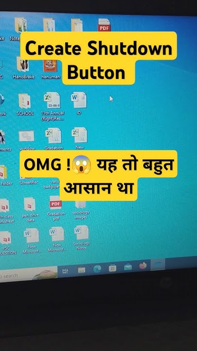 Create Shutdown Button in just sec | create Shutdown Button in pc 😊 #shorts #computer # ...