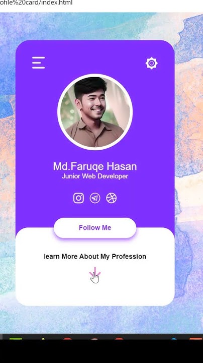 Animated Profile Card Using Html And Css Shorts Html Css Htmlcss Shortvideo Youtube 6609