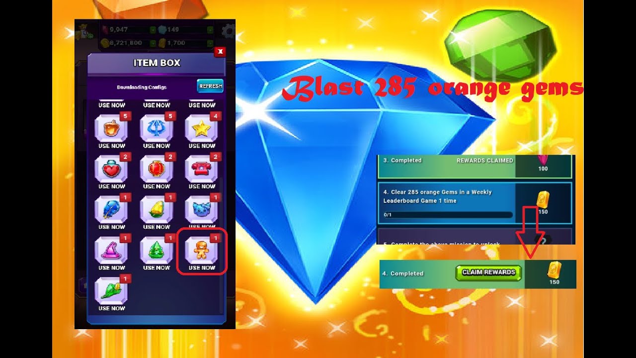 Bejeweled Blitz - Blast 285 orange gems in a weekly leader board - YouTube