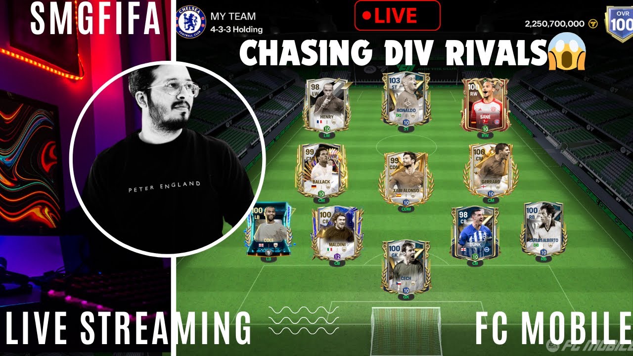 🔴FC MOBILE LIVE STREAM 🔴I CHASING DIVISION RIVALSI FC MOBILE LIVE - YouTube