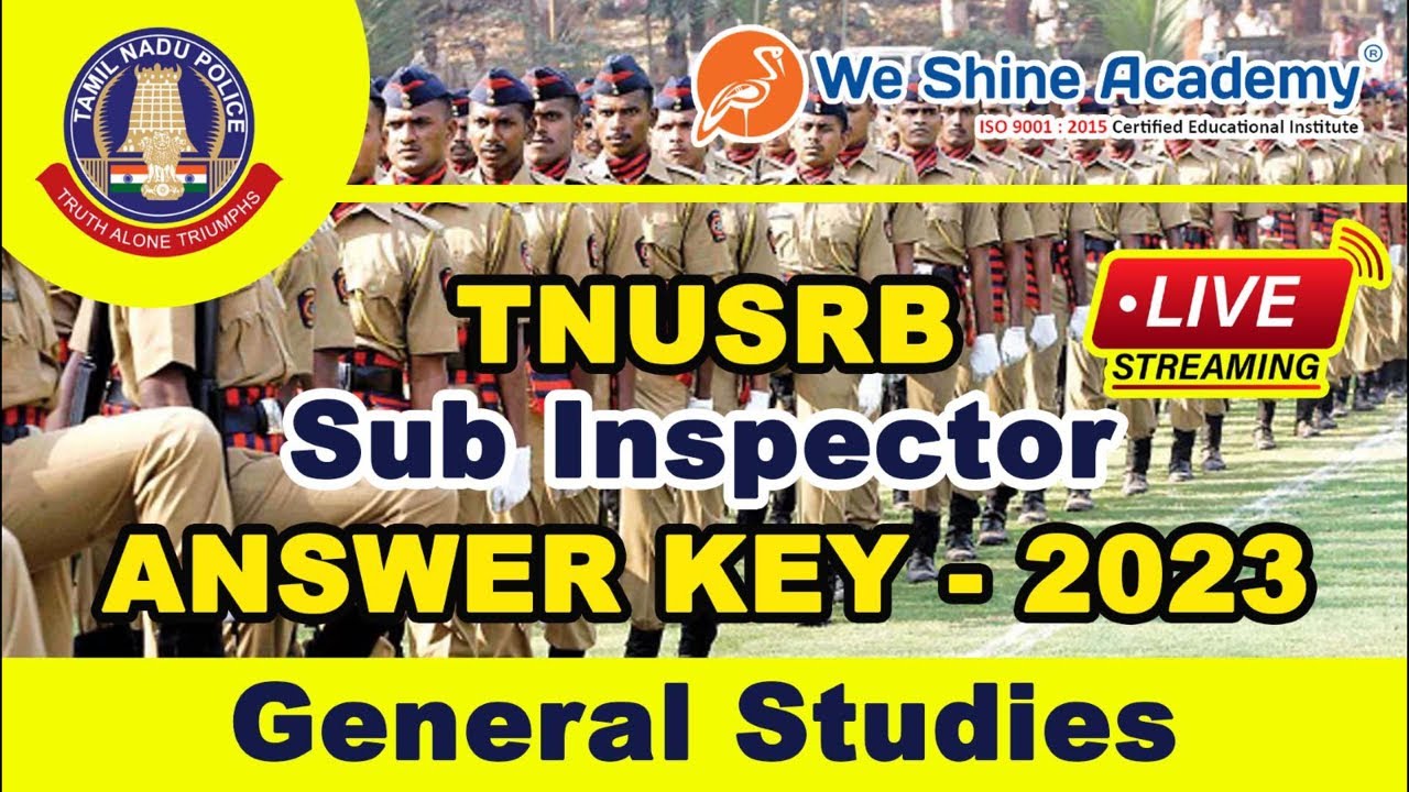 🔴SI 2023 | ANSWER KEY | TNUSRB - YouTube