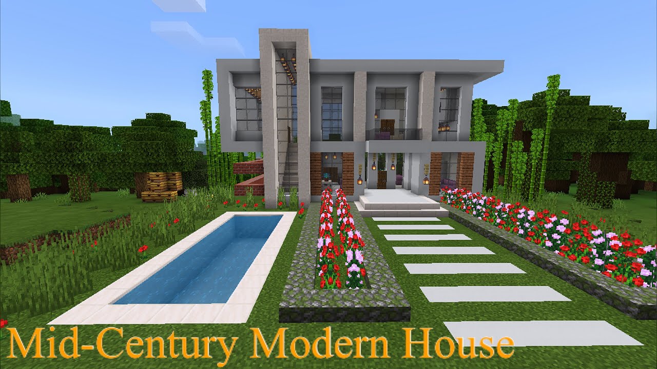 Mid-Century Modern House design (Minecraft) - YouTube