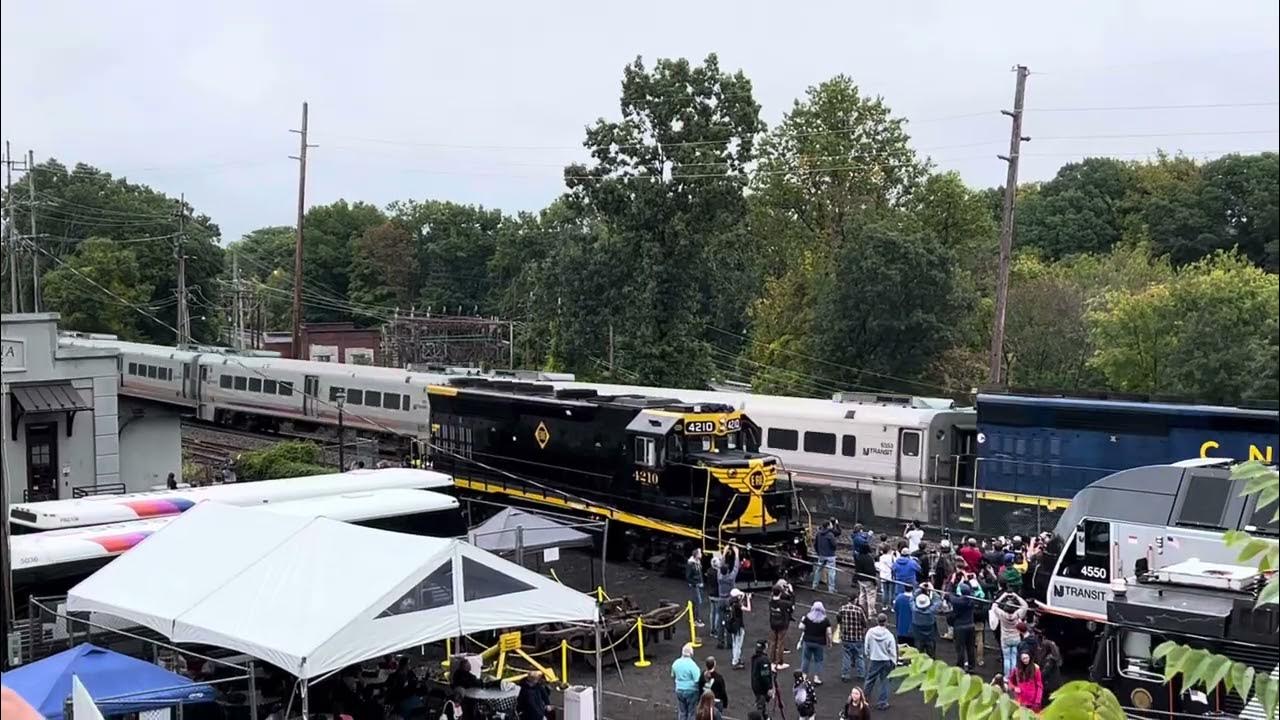 NJT 4109 GP40PH-2 “CNJ” leads NJT 1026 “Scoot Shuttle” at Boonton,NJ meeting W/ NJT 4210 “Erie ...