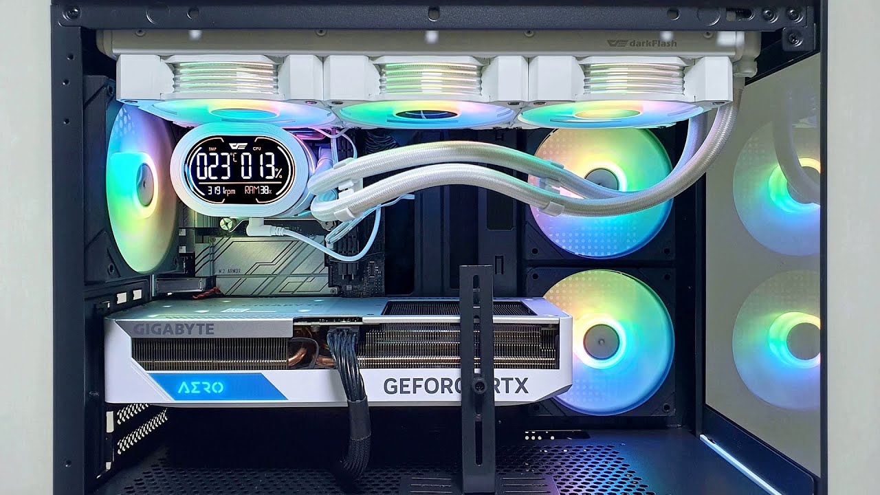 다크플래쉬 WAVE DH-360D ARGB 3열 수냉 쿨러 - YouTube