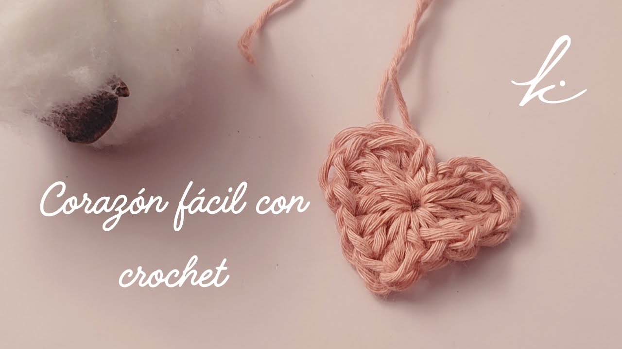 Corazon facil tejido con crochet - YouTube
