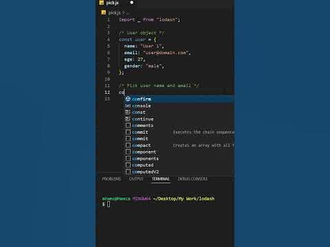Lodash - Pick- Code with MHS #programming #shorts #coding #lodash - YouTube