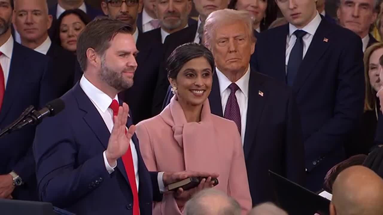 James David 'JD' Vance sworn in as nations 50th Vice President - YouTube