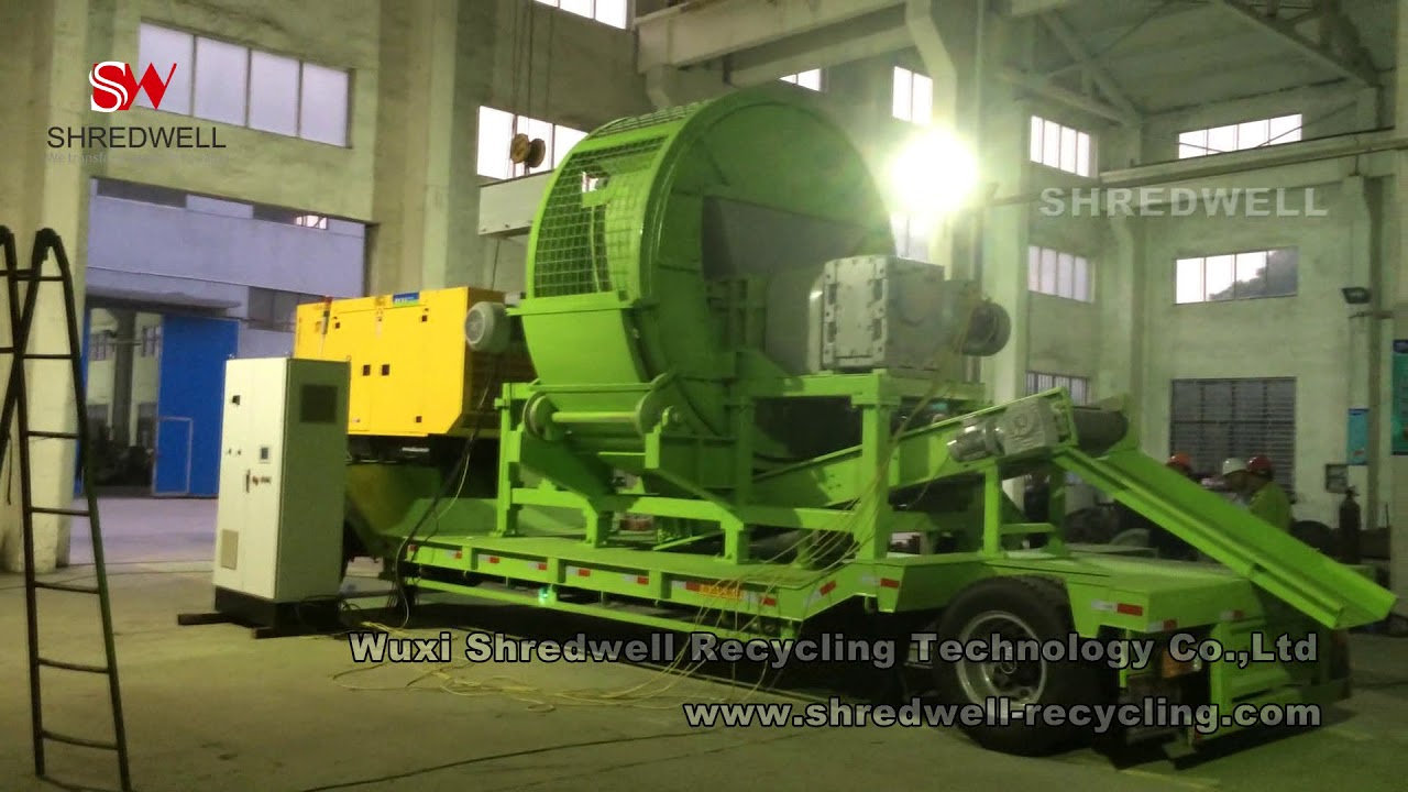 Tyre Portable Shredder| Passenger&Truck Tire Mobile Shredding Equipment ...