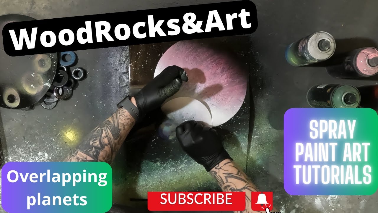 Overlapping planets : How to spray paint art - YouTube