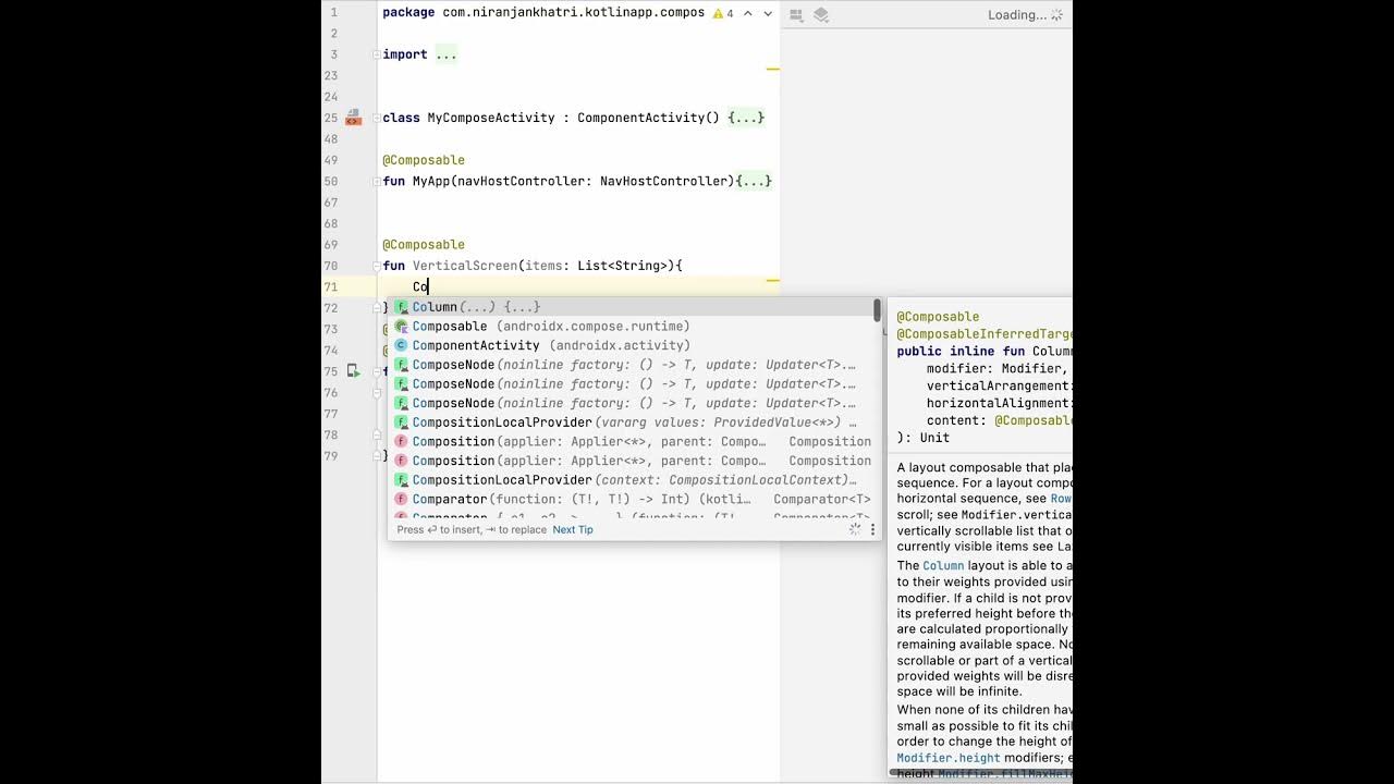How to create vertical arrangement of ui elements in compose using ...