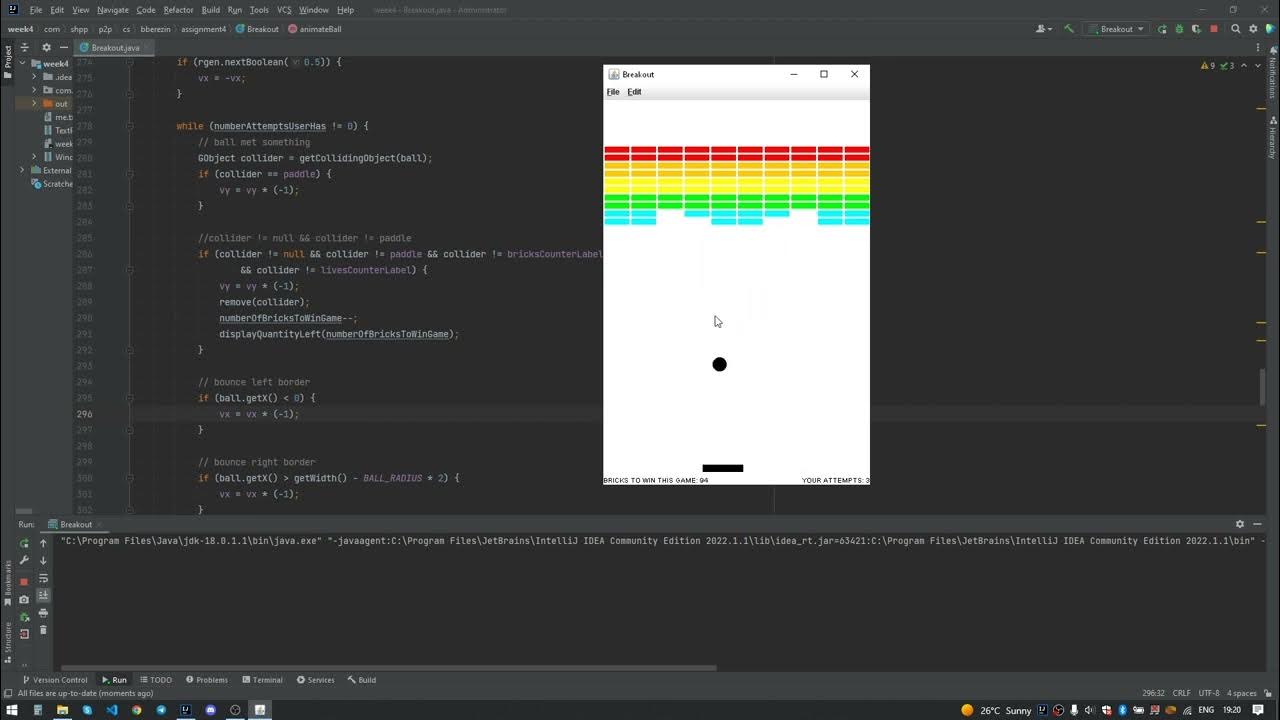 JAVA practice Breakout game - YouTube