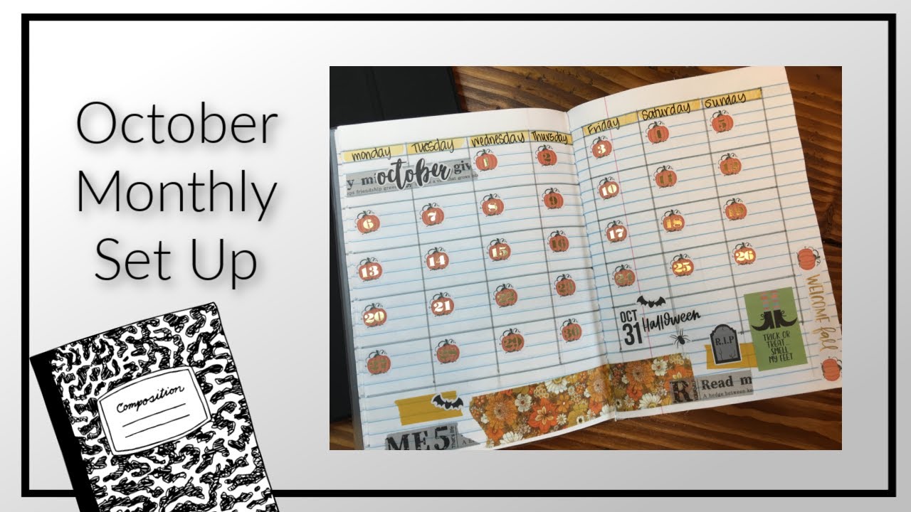 October Monthly setup in the A5 composition notebook! New to planning ...