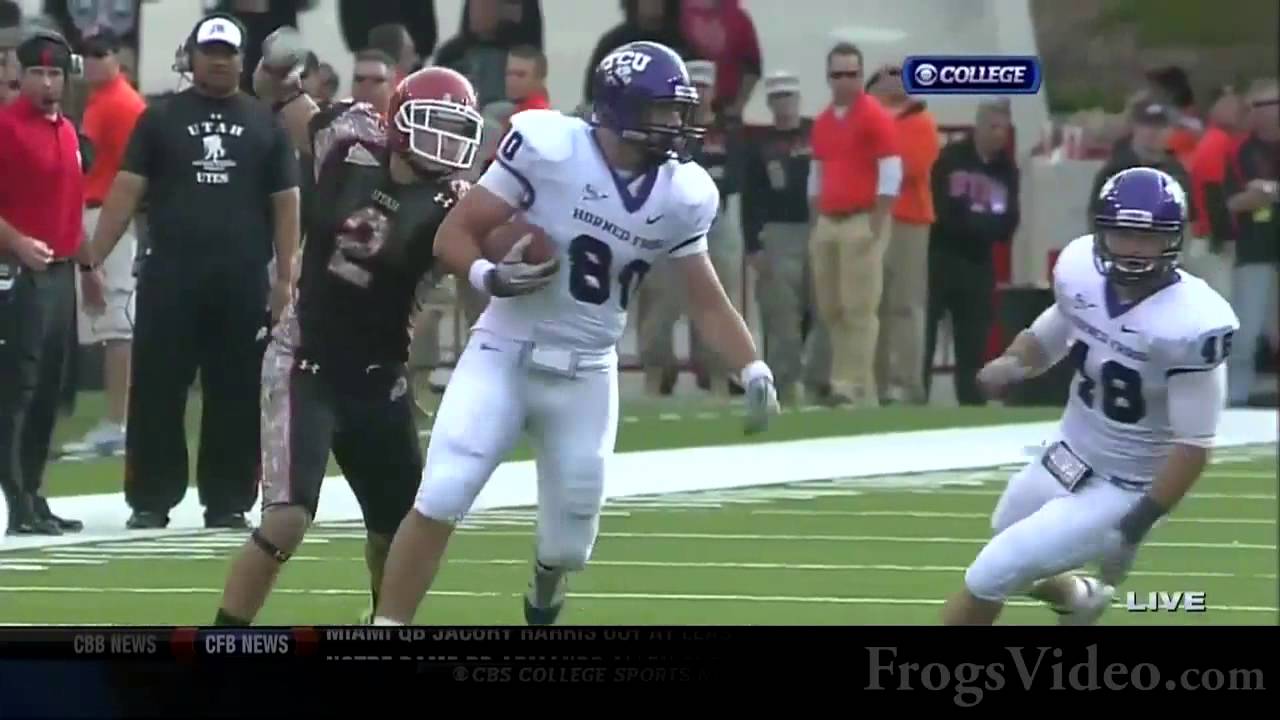 Logan Brock 23 Yard Catch Andy Dalton TCU Horned Frogs vs Utah 2010 ...