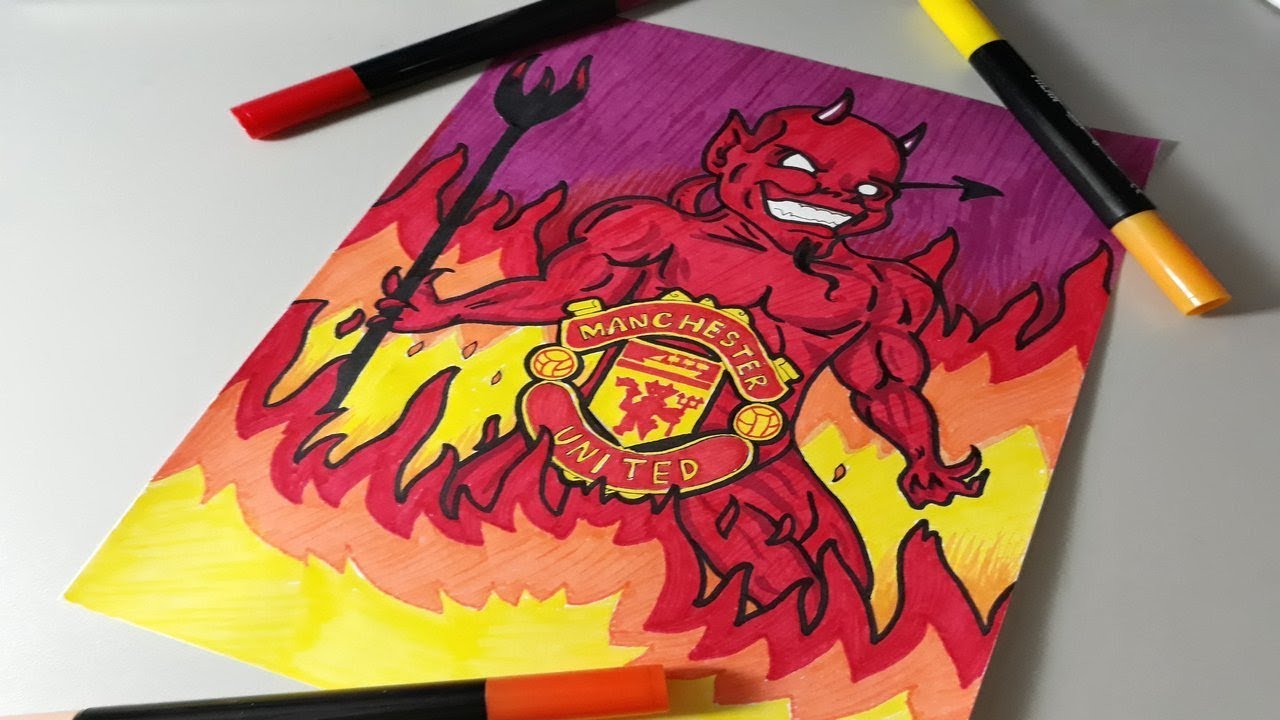 MANCHESTER UNITED FAN ART - RED DEVILS - Mikica Art - YouTube