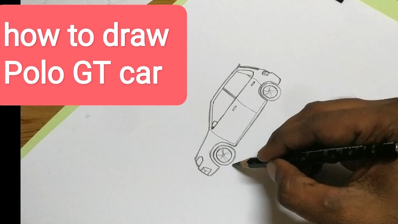 how to draw a polo car | Polo Gt drawing - YouTube