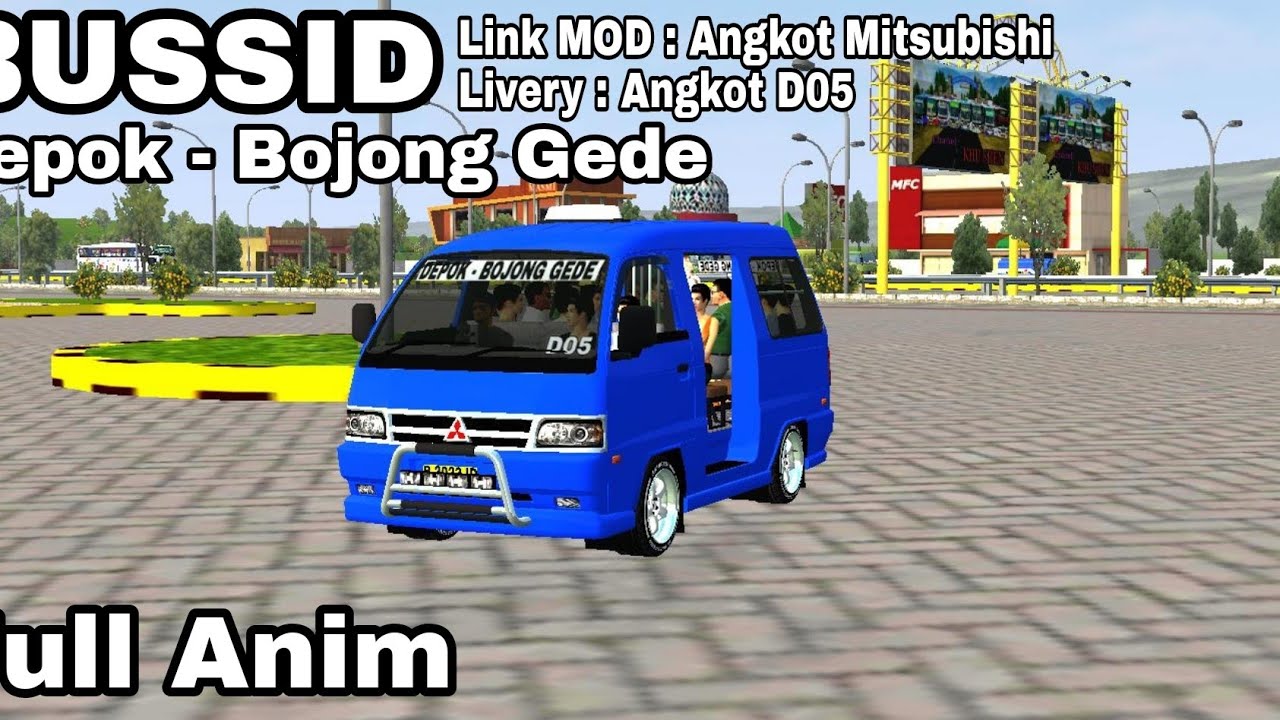BUSSID MOD Angkot Mitsubishi Full Anim Livery D05 Depok Bojong Gede ...