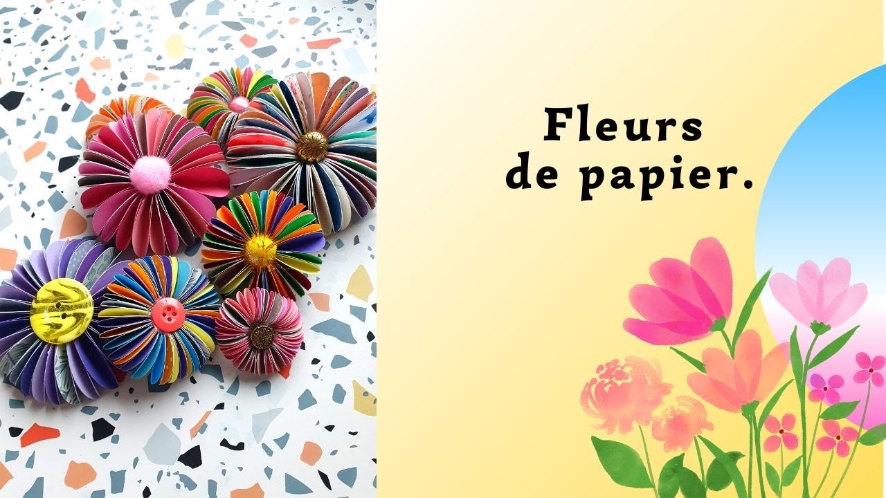 02 - Inspiration fleurs de papier 🌸 Pas à pas 🎨 - YouTube