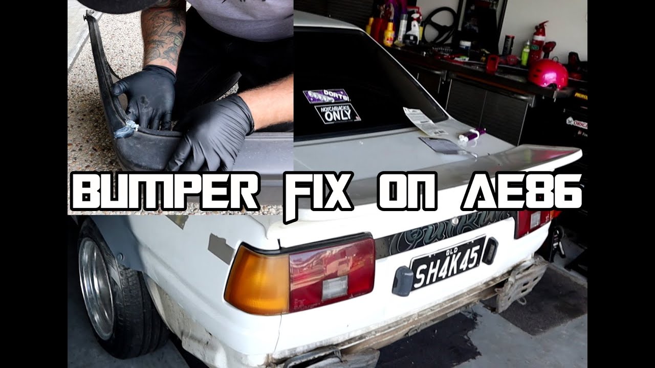 ae86 rear bumper fix - YouTube