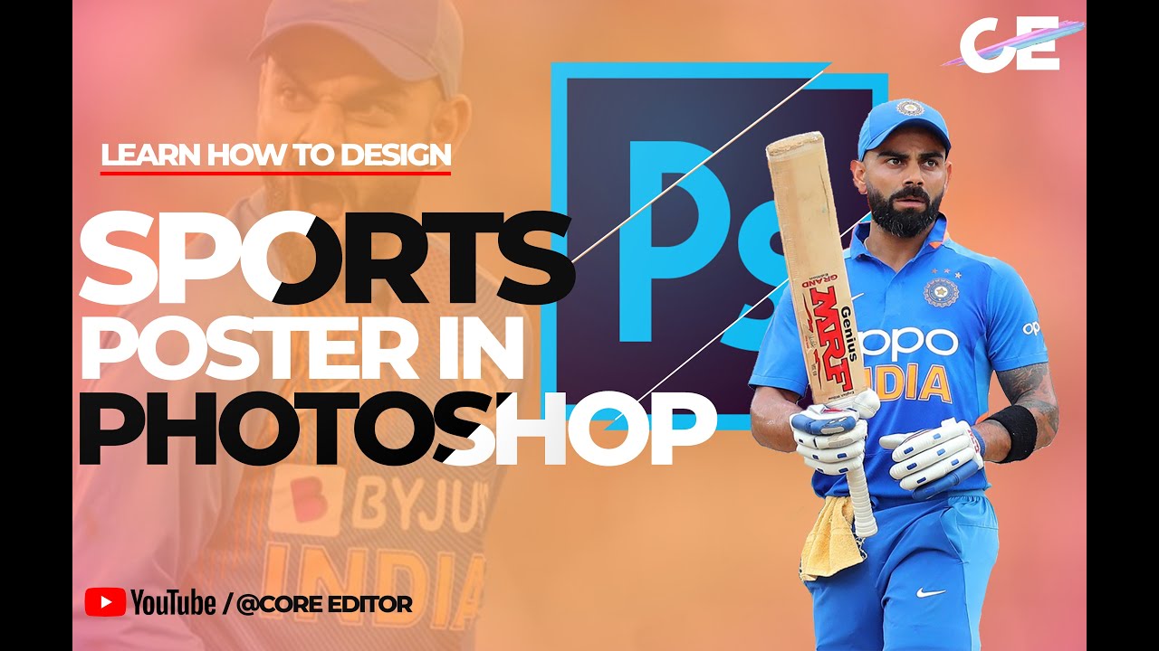 Ep2 : How to Design Sports Poster in Photoshop with Clipping Mask ...
