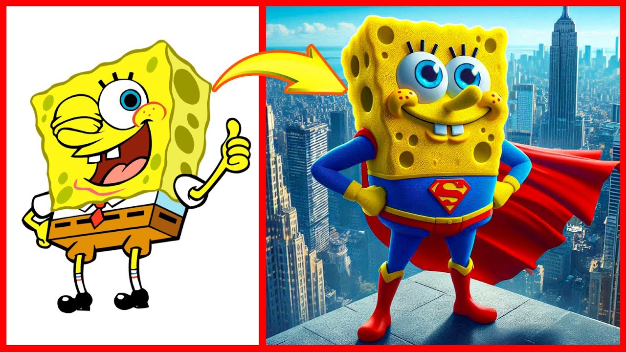 SpongeBob SquarePants as a Superman🧽🦸‍♂️| All SpongeBob Characters ...