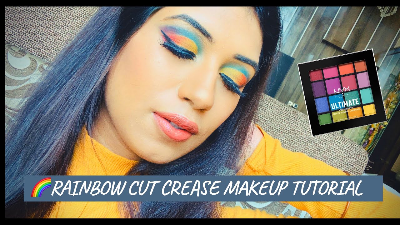 🌈RAINBOW CUT CREASE MAKEUP TUTORIAL | POOJA ROHRA - YouTube