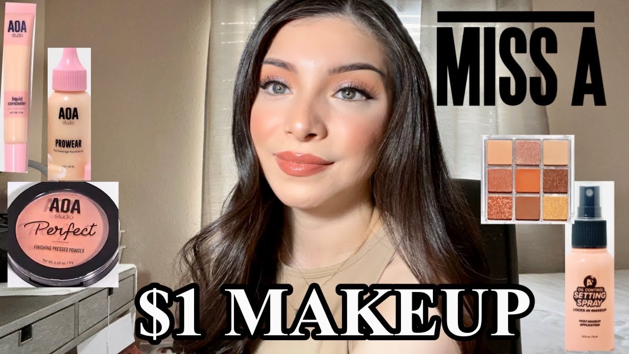 FULL FACE USING ONLY Shop Miss A MAKEUP PRODUCTS | $1 Dollar Makeup🫣 ...